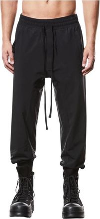 Thom Krom Homme, Pantalons, Noir, Taille: S Pantalon noir avec poches zipp&eacute;es et poignets c&ocirc;tel&eacute;s