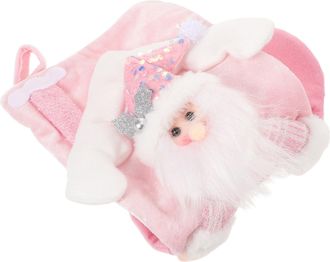 SOLUSTRE Rosa Weihnachtsstrümpfe Mit Glitzer Dekorative Strümpfe Süßigkeitentüten Weihnachtsartikel Für Zuhause Und Partys Wiederverwendbar