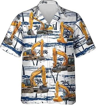 Keephen TangoDS Pelleteuse Chemise Hawaiienne Femmes Hommes Pelleteuse Impression 3D Manches Courtes Chemises &agrave; Boutons &Eacute;t&eacute; Chemise Aloha Plage
