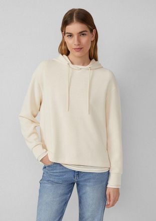 s.Oliver Sweatshirt Sweatshirt Scuba-Hoodie mit Seitenschlitzen