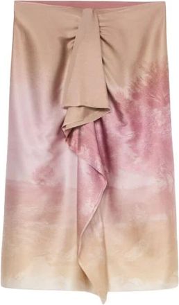 Pierre-Louis Mascia Femme, Jupes, Rose, Taille: 40 FR Adastrgum Draped Silk Skirt