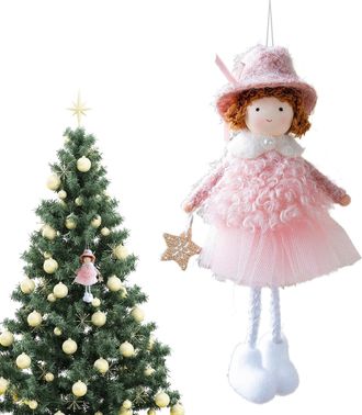 Generico Anh&auml;nger Weihnachtsengel | Engel f&uuml;r Baum | M&auml;dchenanh&auml;nger aus Pl&uuml;sch f&uuml;r Wand T&uuml;r Garten Kinder Hochzeitsgeschenke Erwachsene