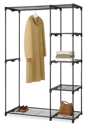 Whitmor 6779-4114-BLK Deluxe Doppel-Stangen-Schrank, Schwarz