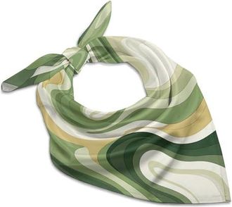 Generic Écharpe carrée en soie légère et ondulée de style bohème pour cheveux - Respirant - Cadeau pour homme et femme, multicolore, 46x46cm