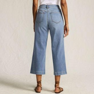 Lands End Recover Culotte-Jeans High Waist, Damen, Größe:38 regular, Blau, Baumwolle/Elasthan, by Lands End