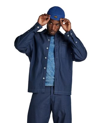 G-Star RAW Herren Boxy Fit Overshirt, Blau (raw denim D23007-D541-001), XXL