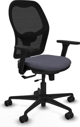 Piqueras y Crespo B&uuml;rostuhl mit 3D-Armen, h&ouml;henverstellbare Lendenwirbelst&uuml;tze, ausgestattet mit Syncro/Translack und Schaumstoff, Schwarz/Dunkelgrau