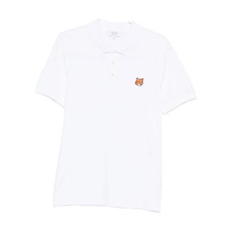Maison Kitsun&eacute; Homme, Tops, Blanc, Taille: M Fox Head Regular Polo