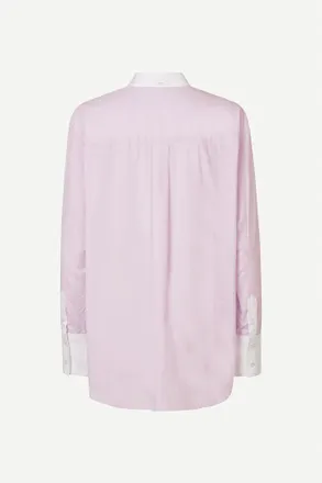 Sams&oslash;e & Sams&oslash;e Organic Cotton with Contrast Cuffs Shirt - Pink
