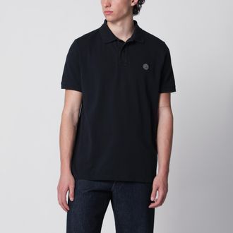 Stone Island Marineblaues Polo mit Compass-Logo-Patch