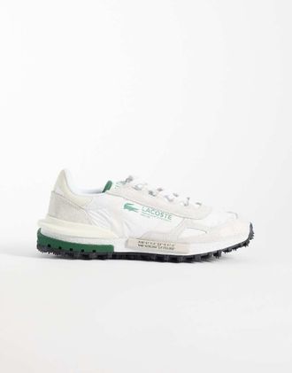 Lacoste Elite Active - Sneaker in Wei&szlig; / Gr&uuml;n mit Logo-Mehrfarbig