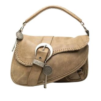 Dior Pre-owned Gaucho Leder Umh&auml;ngetasche - - Pre-owned - Damen - Beige - ONE SIZE