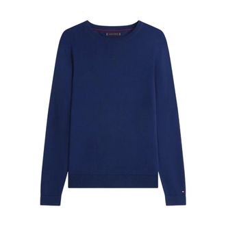 Tommy Hilfiger Pullover mit Rundhalsausschnitt f&uuml;r Smart Casual - - Knitwear - Herren - Blau - M