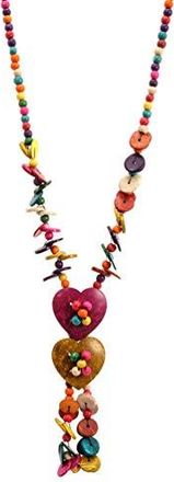 Amosfun Boho Collier multicouche en bois avec perles style long collier ras du cou pour femme (couleur mixte)