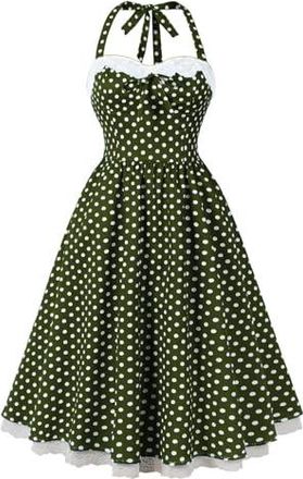 Generic Robes amincissantes pour femmes, style r&eacute;tro ann&eacute;es 1950, rockabilly, &agrave; pois, ann&eacute;es 50 et 60, pour cocktail, th&eacute;, GN1., XXL