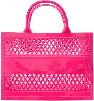 Generic Sac fourre-tout tendance en PVC de grande capacité - Sac de plage en caoutchouc et silicone, rose vif, Taille unique