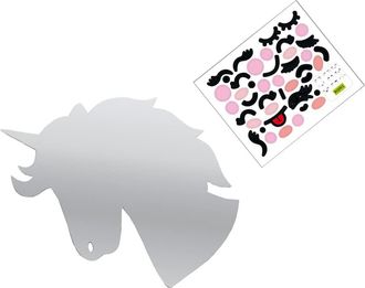 Amosfun 1 Satz Einhorn-Spiegel-Aufkleber Tv-hintergrundbild Einhorn-tapete Einhorn Wandspiegel Schlafzimmer Decor Ästhetischen, Aufkleber Mit Spiegeleffekt Ti