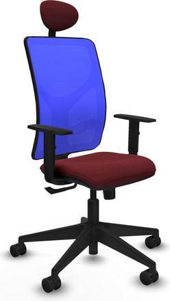 Piqueras y Crespo PC-Schreibtischstuhl mit 1D-Armlehnen, h&ouml;henverstellbarer Lendenwirbelst&uuml;tze und festem Kopfteil, ausgestattet mit 3 Positionen und Schneidschaum, Bla