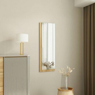 Pier Import Miroir rectangulaire mural demi-cadre effet bois 120 cm CODY