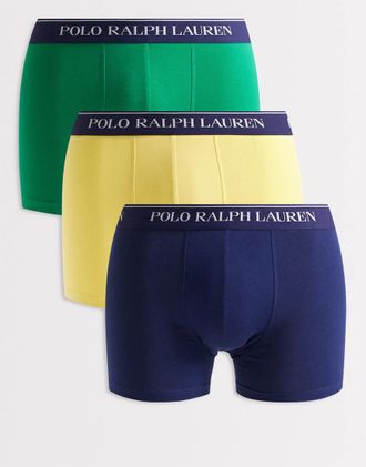 Polo Ralph Lauren Lot de 3 boxers - Jaune, vert et bleu marine-Multicolore