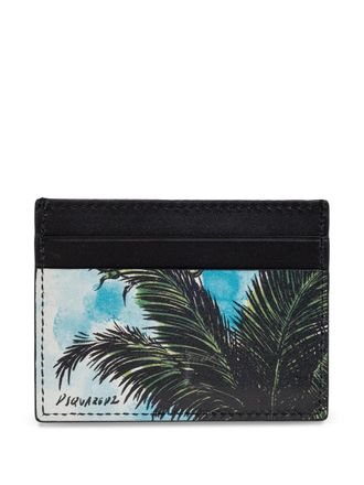Dsquared2 Kartenetui mit Palmen-Print - Schwarz