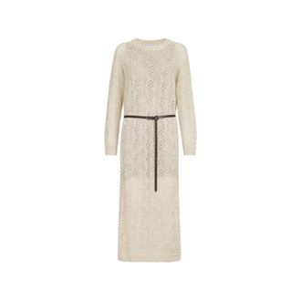 Brunello Cucinelli Mrg562A90 Cez53 Midikleid - - Dresses - Damen - Wei&szlig; - XS