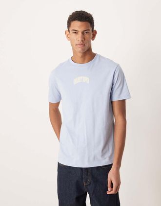 GANT Figurbetontes T-Shirt in Babyblau mit Logo