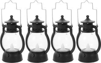 BESPORTBLE 4 St&uuml;ck Teiliges LED Retro Handlich Vintage Stil Schwarz Warmwei&szlig; Energiesparende Elektronische Kerzenlampen f&uuml;r Halloween Innen Au&szlig;endekoration als G