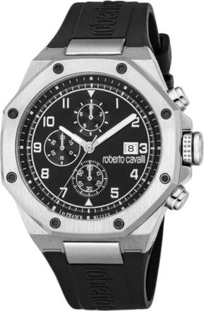 Roberto Cavalli Homme, Accessoires, Noir, Taille: ONE Size Montre Chronographe Octogonale