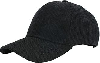 Generic Casquette Hombre en velours c&ocirc;tel&eacute; pour homme et femme - Chapeaux de sport chauds - Casquette de baseball pour lext&eacute;rieur - Pour lext&eacute;rieur, Noir, Tai