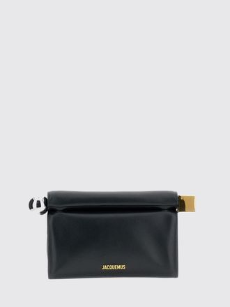 Jacquemus Rond Carr&eacute; Hand-Clutch aus glattem Lammleder mit Logo