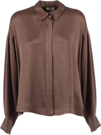 PESERICO Femme, Blouses et Chemises, Brun, Taille: 42 FR Blusa