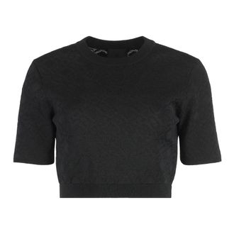 Givenchy Geripptes Jacquard-Strickoberteil - - Tops - Damen - Schwarzk - XS
