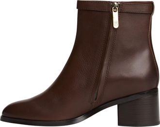 Tommy Hilfiger Damen Stiefeletten Buckle Riding Mid Heel aus Leder, Braun (Legacy Brown), 39
