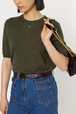 Gerard Darel Pull manches courtes en laine - LYSEA - Kaki