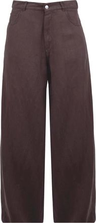 Jucca Femme, Pantalons, Brun, Taille: 34 FR Jeans &agrave; jambes larges