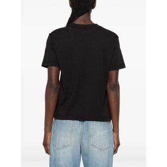 Calvin Klein Logo-Embroidered Cotton T-Shirt - Black