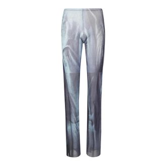Jean Paul Gaultier Sheer Printed Hosen - - Trousers - Damen - Blau - L