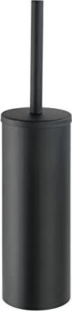 WENKO Turbo-Loc WC-Garnitur Mod. Orea mit Toilettenbürste und Halter aus rostfreiem Edelstahl in Schwarz matt geschlossen ohne Bohren Massive Qualität