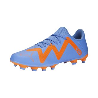 Puma Unisex Adults Sport Shoes FUTURE PLAY FG/AG Soccer Shoes, BLUE GLIMMER-PUMA WHITE-ULTRA ORANGE, 44