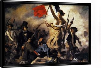 artboxONE Poster mit schwarzem Rahmen 18x13 cm Natur Die Freiheit führt das Volk an - Bild Revolution Eugene Fight