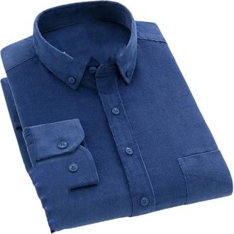 Generic Chemise en coton de couleur unie pour homme - Automne et hiver - Chemise décontractée à revers simple boutonnage, Dxr-03, Taille 3XL