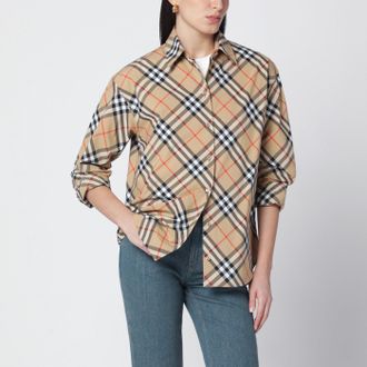 Burberry Beiges Hemd mit Check-Muster