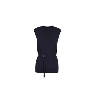 A|X Armani Exchange &Auml;rmelloses Dunkelblaues Rippoberteil - - Tops - Damen - Blau - M
