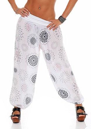 Malito more than fashion Malito Culotte Bouffante avec D´Été Design Sweatpants Boyfriend Pantalon 7181 Femme Taille Unique (Blanc)