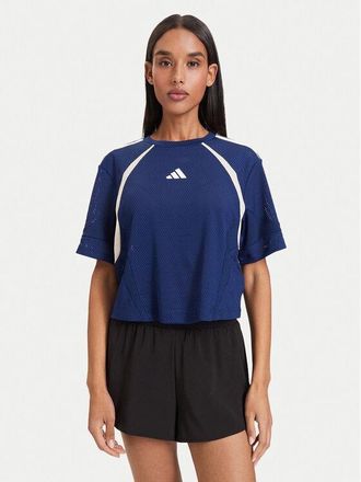 adidas Technisches T-Shirt Hyperglam 3-Stripes Color Block KQ5753 Blau Loose Fit