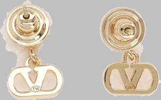 Valentino Garavani VLogo Signature with Pearl Earrings - Gold