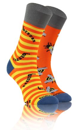 Sesto Senso Lustige Baumwolle Socken Damen Herren Bunte Ungleiche Funny Socks Insekt Wespe 39-42 Biene
