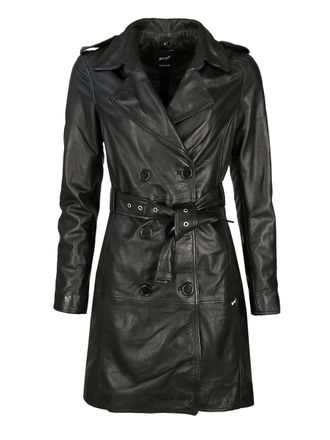 Maze Mantel Damen Leder schwarz