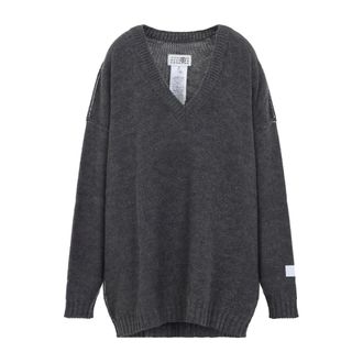 Maison Margiela V-Ausschnitt-Pullover - - Knitwear - Herren - Grau - M